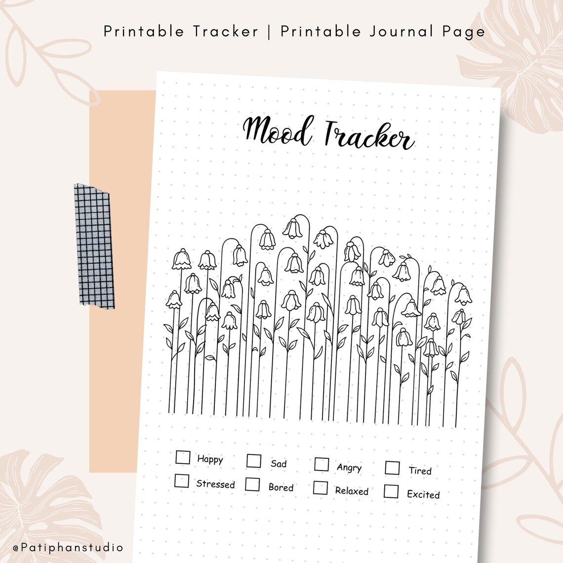 Wildflower Mood Tracker, Mood Tracker, Flower Mood Tracker, Printable ...