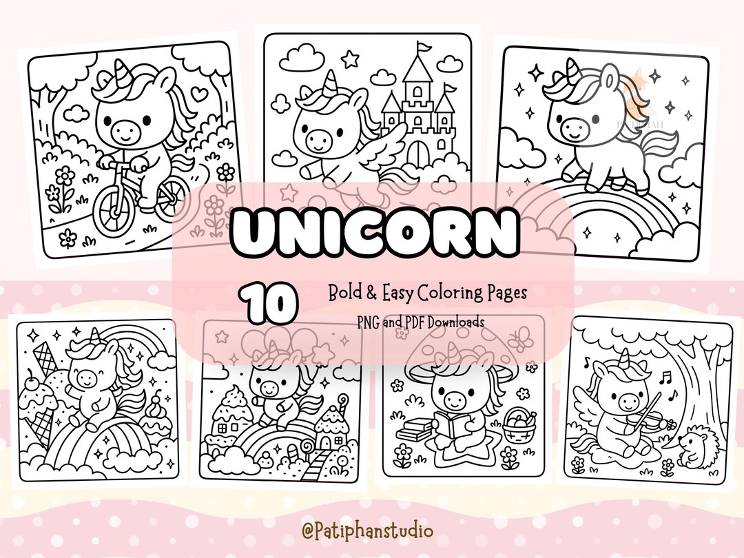 Unicorn Coloring Pages | Cozy Unicorn Coloring Pages, Bold and Easy ...