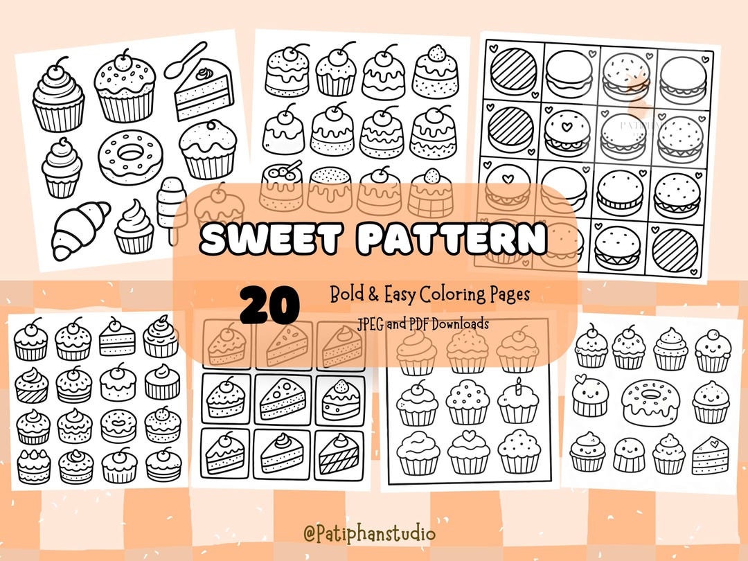 Sweet Pattern Coloring Pages | Bold and Easy Pattern Coloring Pages ...