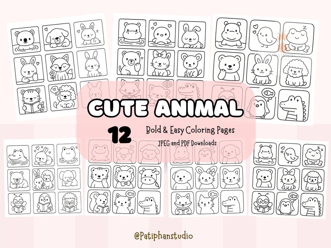 Cute Animal Coloring Pages | Bold and Easy Pattern Coloring Pages ...