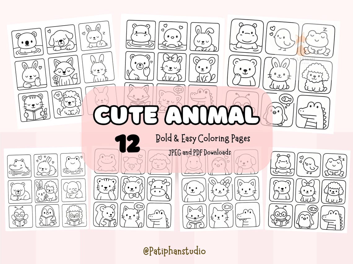 Cute Animal Coloring Pages | Bold and Easy Pattern Coloring Pages ...