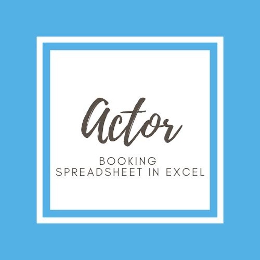 Actor Booking Spreadsheet In Excel Etsy