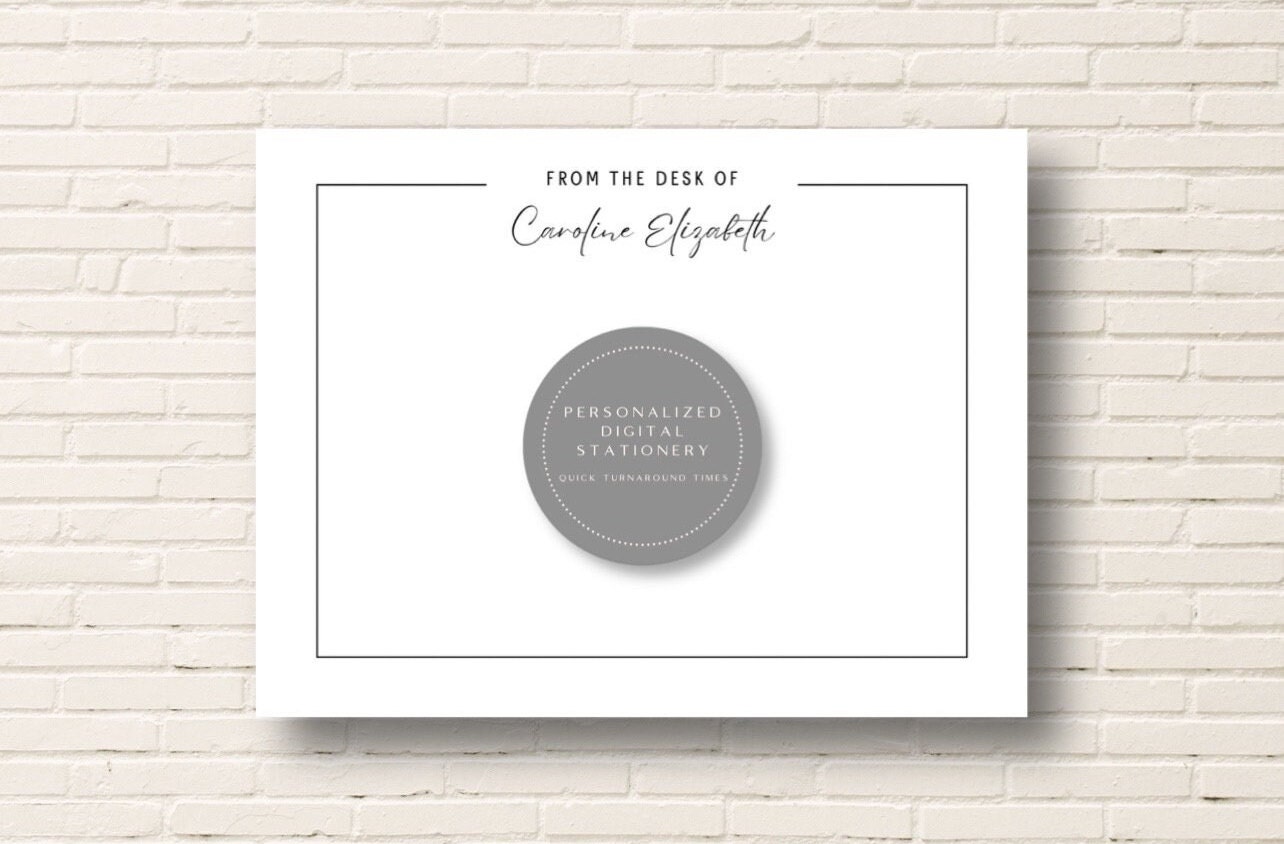 From the Desk of Note Card Flat Note Card Personalized DIGITAL Download ...
