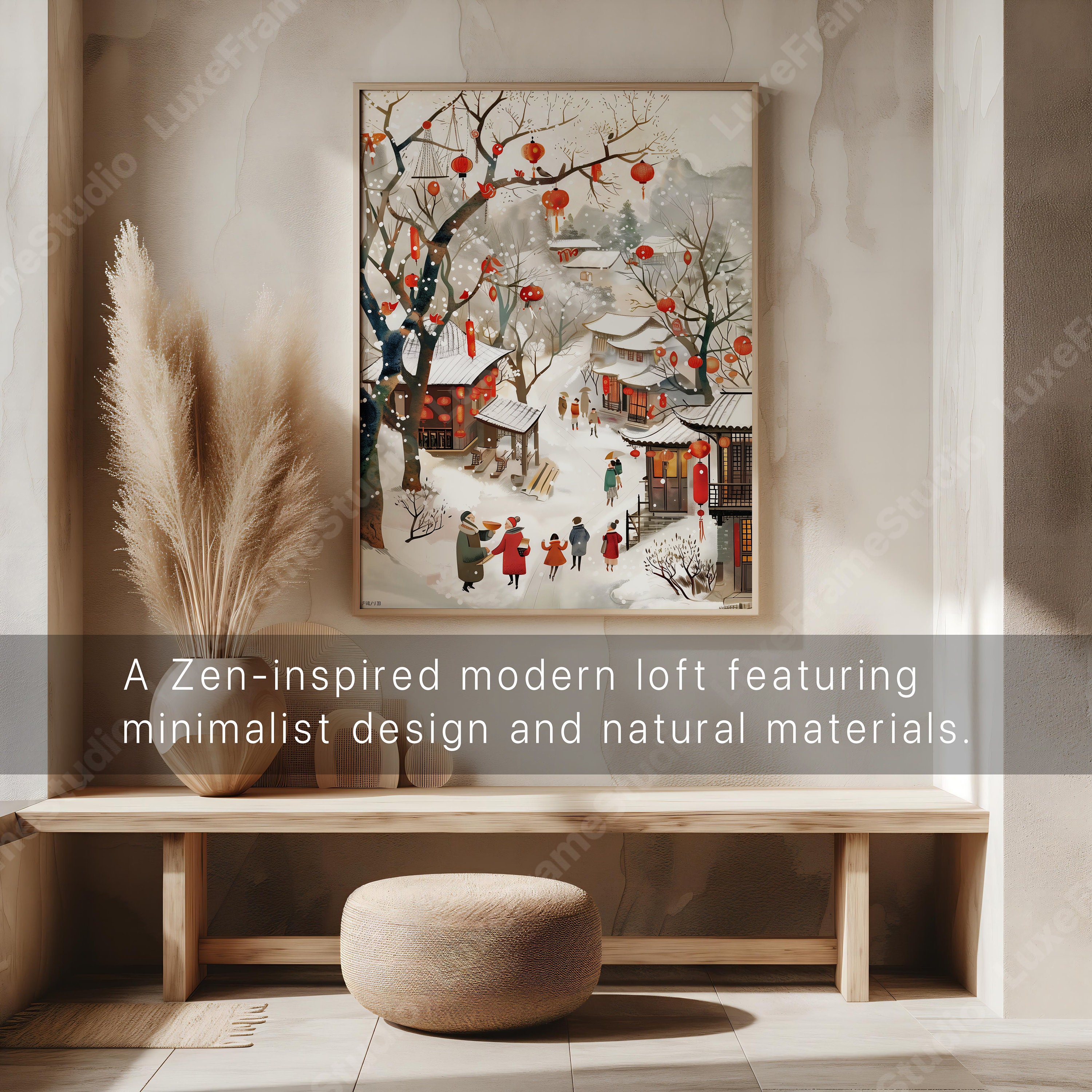 Zen Loft 3X4 Minimalist Design Frame Mockup, Modern Natural Loft Style Frame Mockup , Aesthetic ...