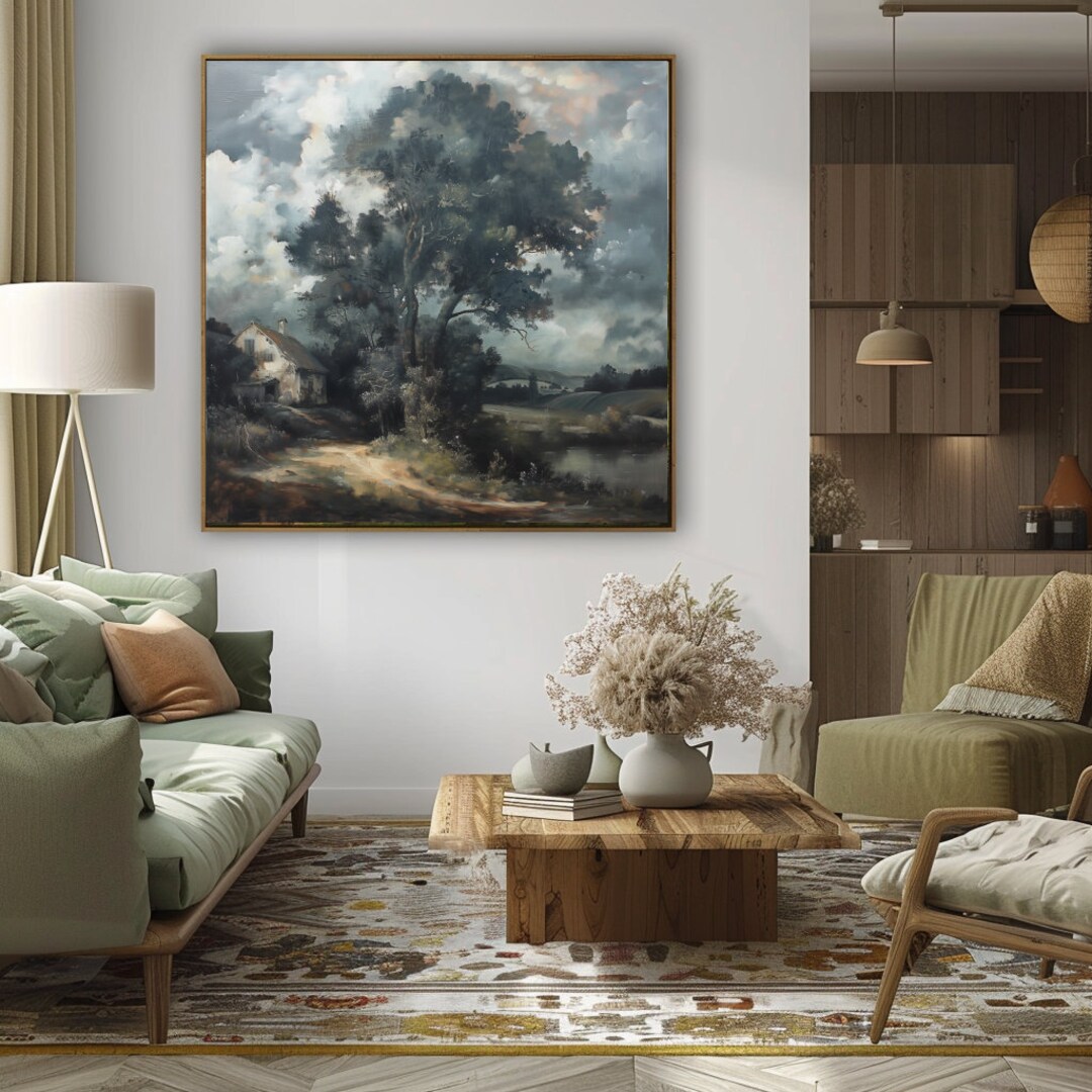 Dreamy Countryside Reverie: Large Landscape Painting Inspired by ...