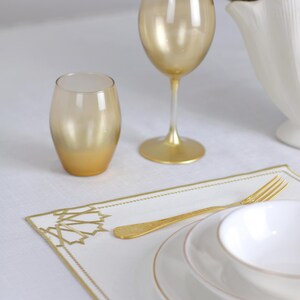 Luxurious Gold Embroidered Islamic Placemats for Elegant Ramadan Table ...