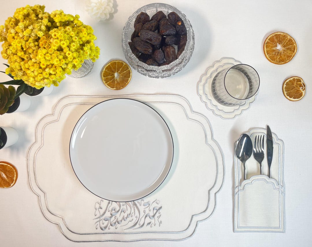 Silver Islamic Design Placemats,eid Table Decor, Islamic Home Decor ...