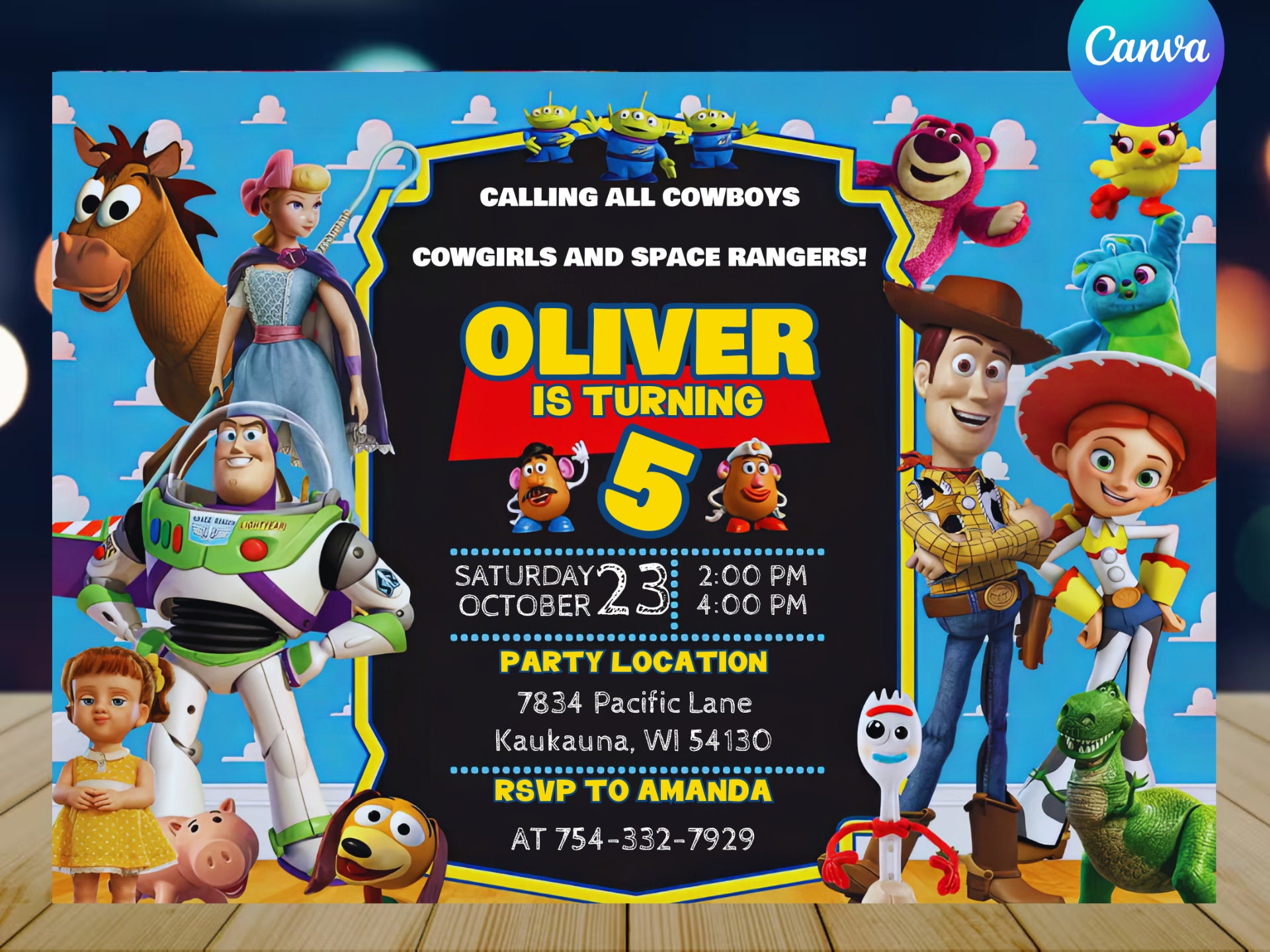 Toy Story Birthday Invitation Instant Download Personalized Printable ...