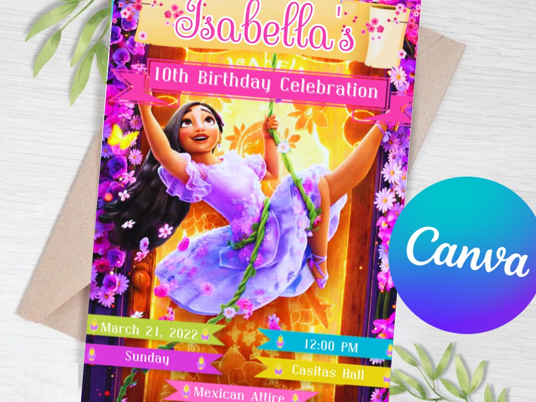 Editable Encanto Invitation | Editable Encanto Birthday Party Invites ...