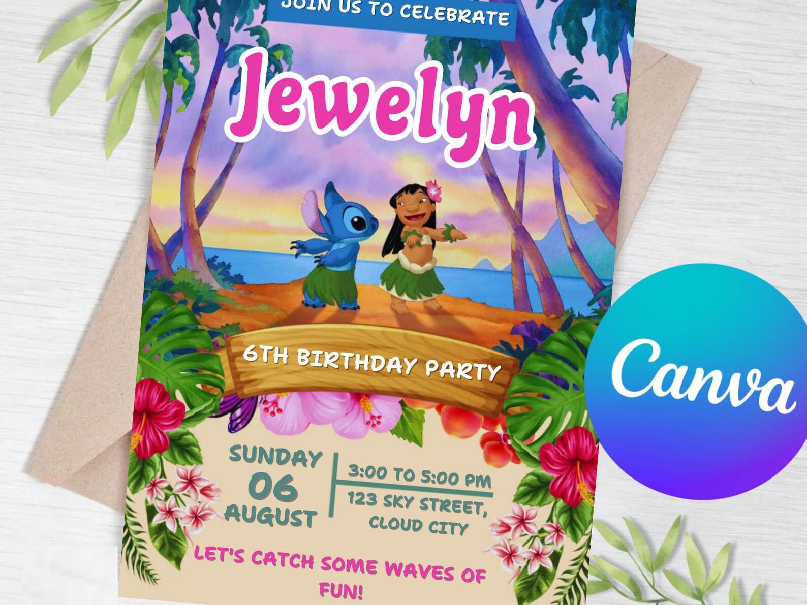 Lilo and Stitch Birthday Invitation Stitch Invitation Stitch Editable ...