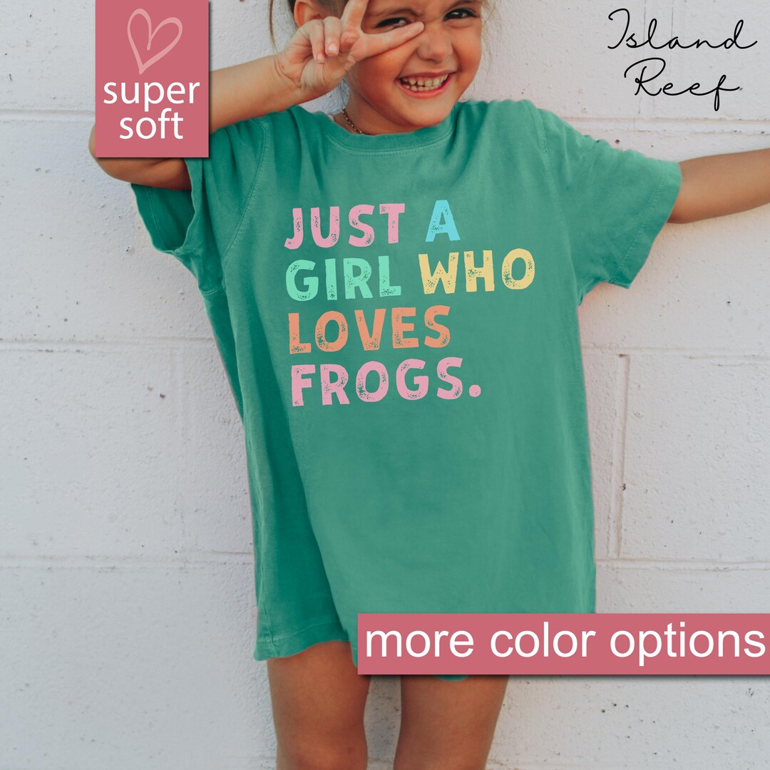 Comfort Colors® Kids Frog Shirt, Frog Lover Kid Gift, Just A Girl Who ...