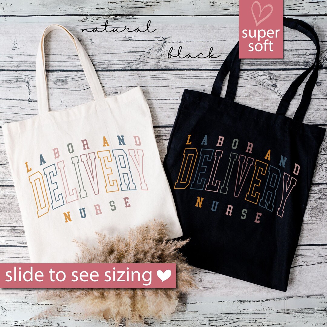 Labor and Delivery Tote Bag, L and D Canvas Tote Bags, Baby Delivery ...