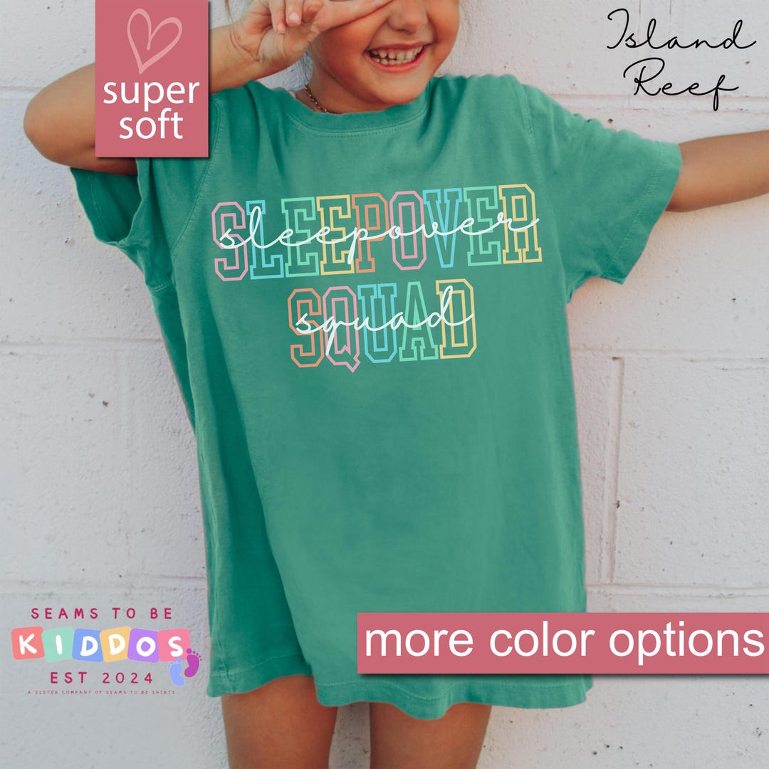 Comfort Colors® Sleepover Squad Kids Shirt, Kid Sleepover Gifts ...