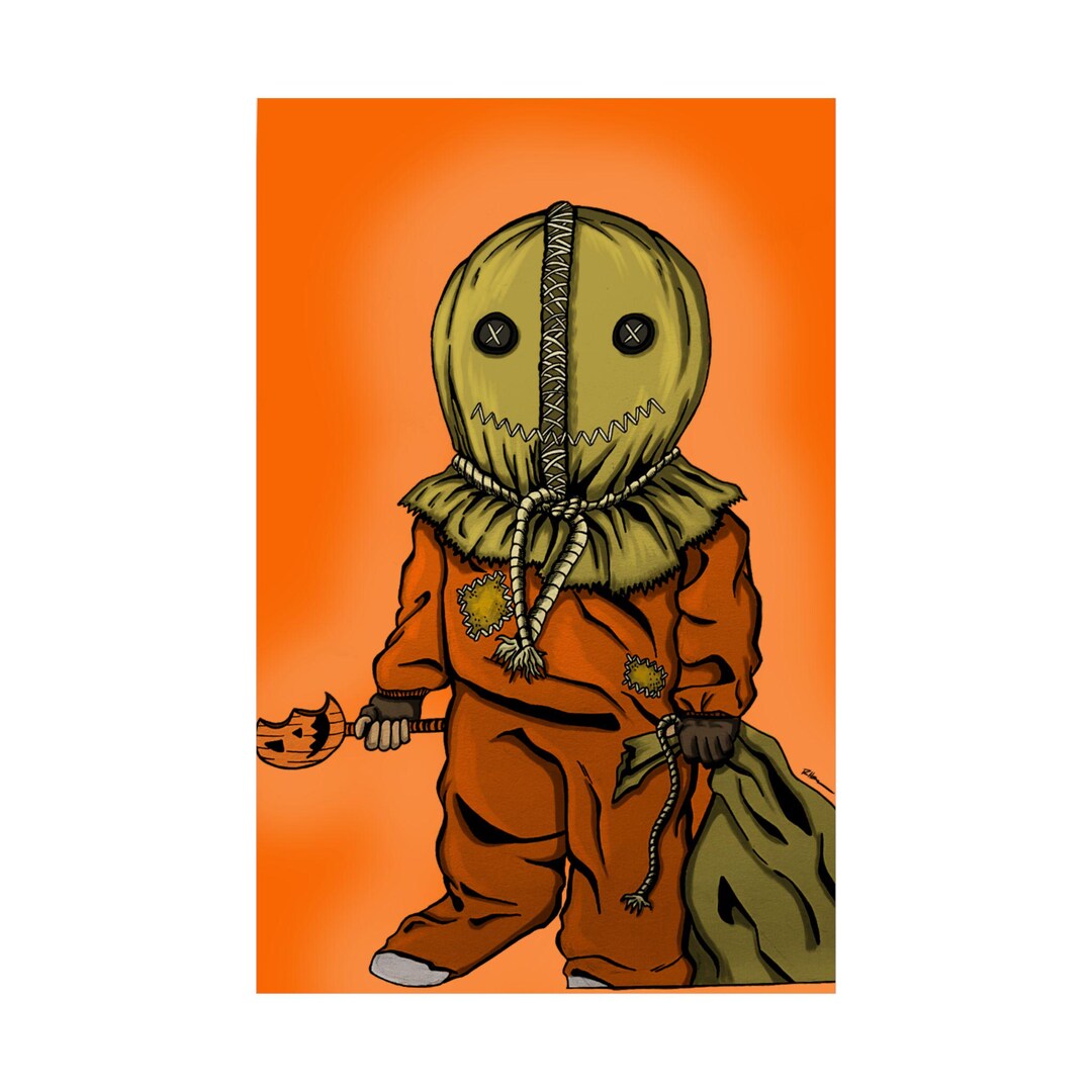 Trick R' Treat Sam Design, 11x17 Original Artwork, Ricky Harmon, Halloween Movie Decor, Scary ...