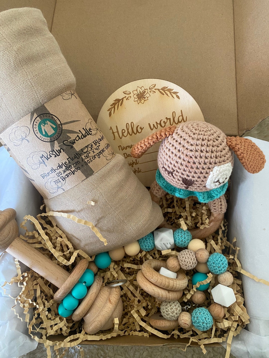 Newborn Baby Gift Box Baby Gift Set Newborn Gift Basket Puppy Dog Toy ...