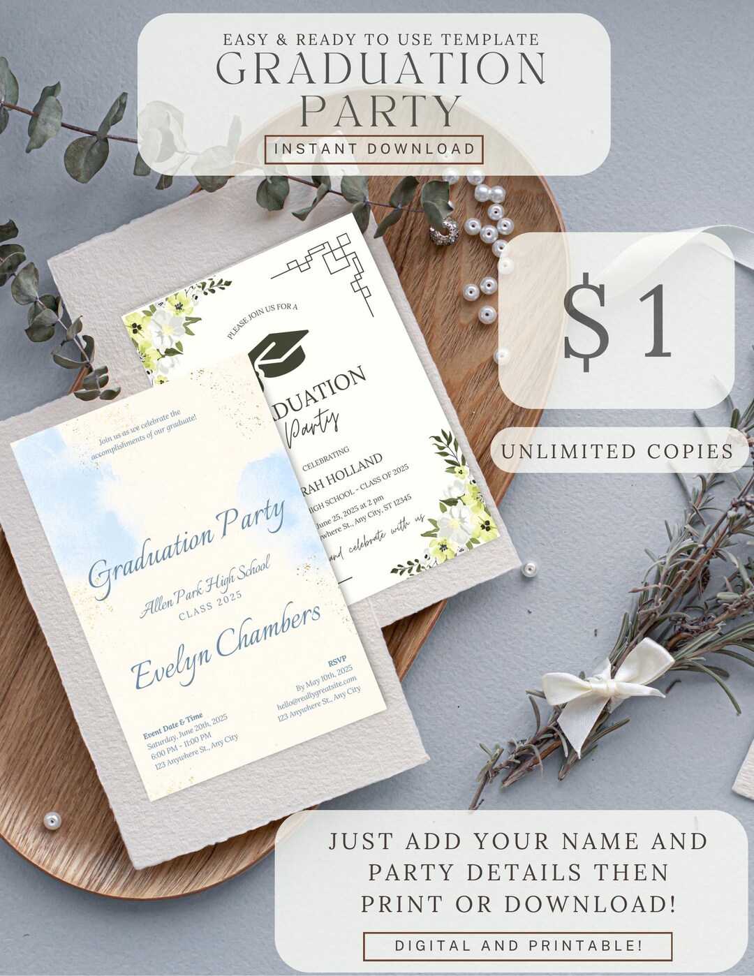 2025 Graduation Party Invitation (print and Digital Options) - Etsy