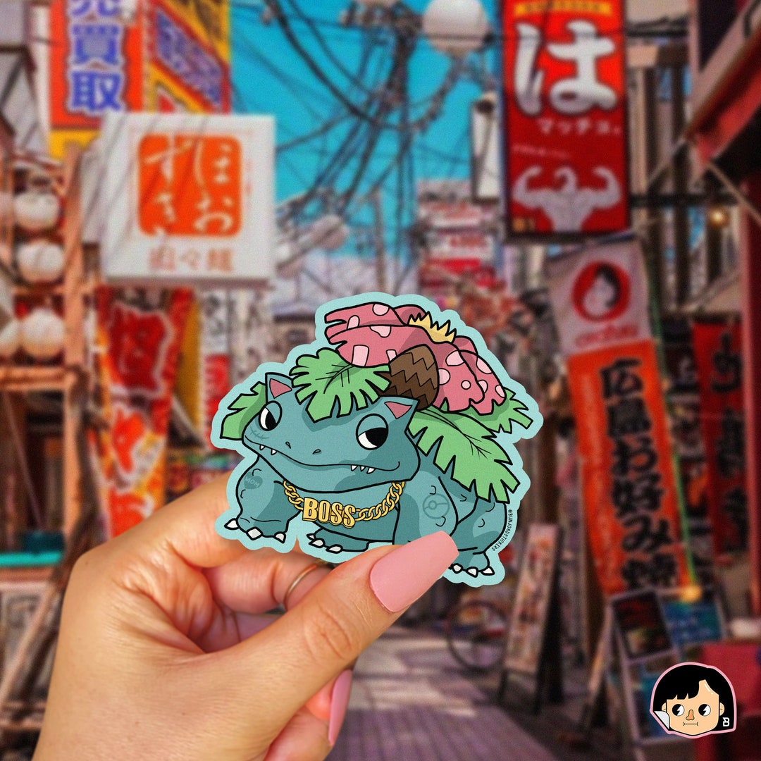 Sassy Venusaur Gangster Boss | Transparent Sticker | Pokemon Stickers ...