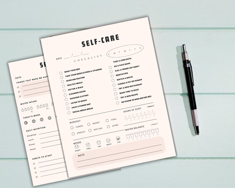 Self-care Planner With Printable Mindfulness Workbook, Self-love ...