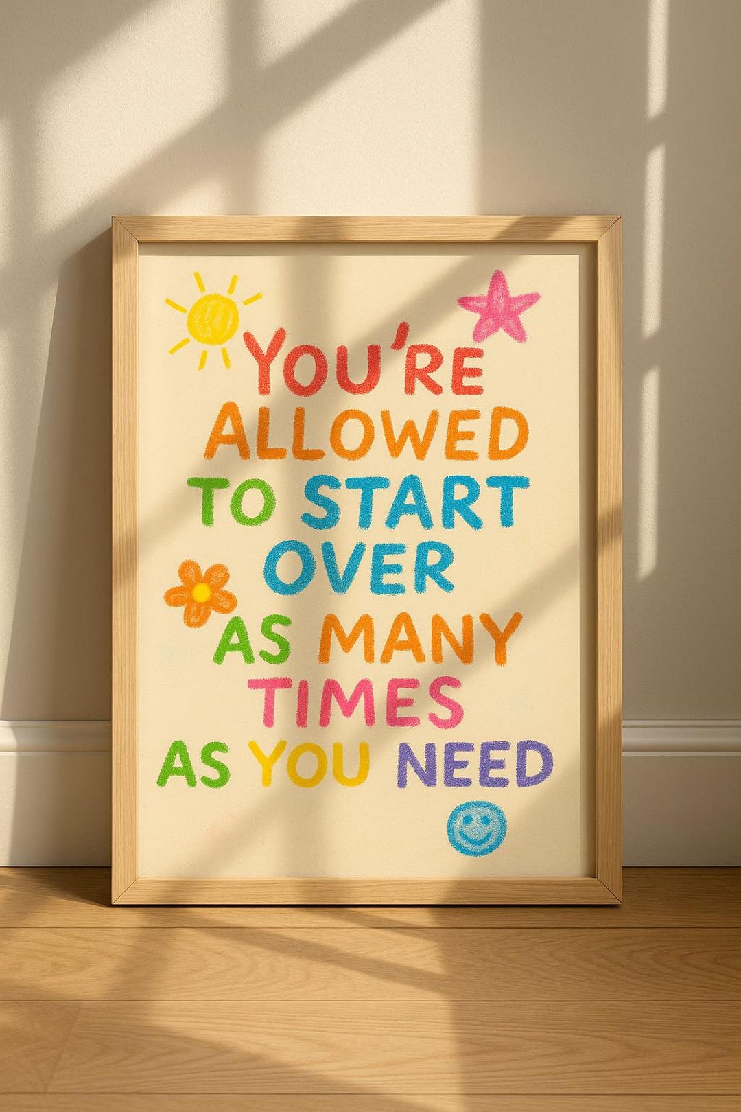 You’re Allowed to Start Over Poster – Mental Health Printable · Therapy ...