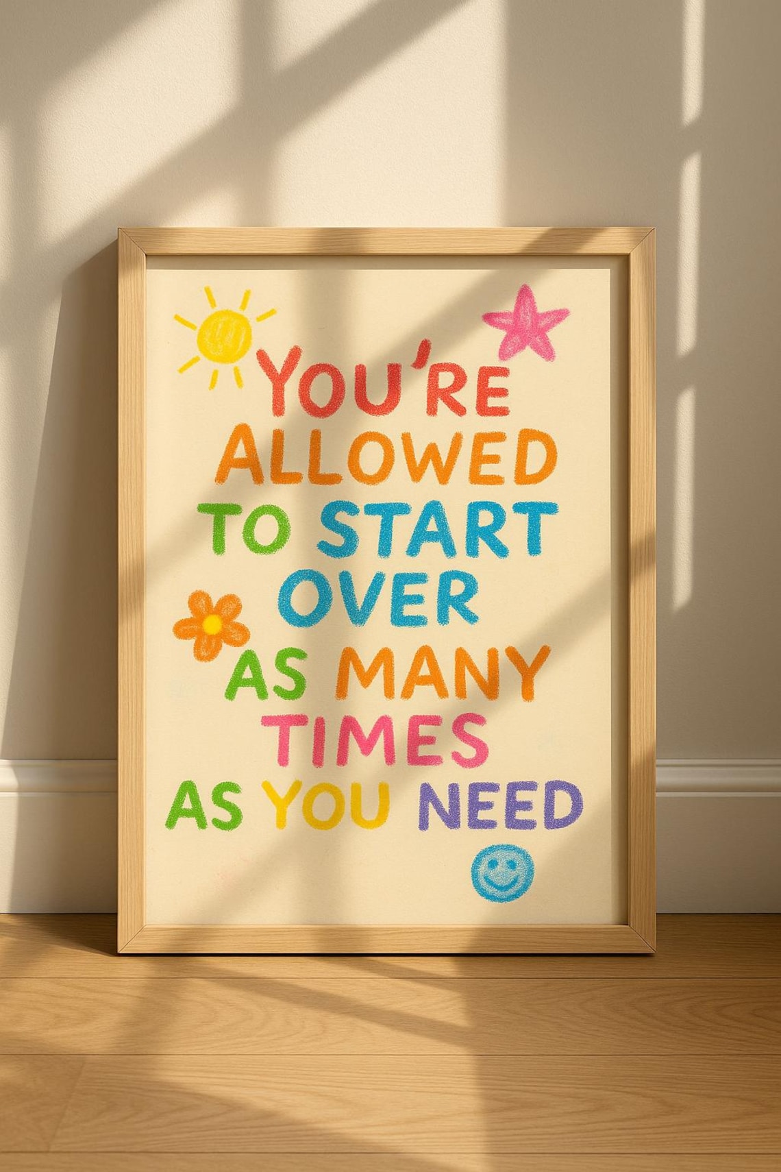 You’re Allowed to Start Over Poster – Mental Health Printable · Therapy ...