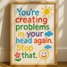 Stop Overthinking Printable Poster – Mental Health Crayon Quote ...