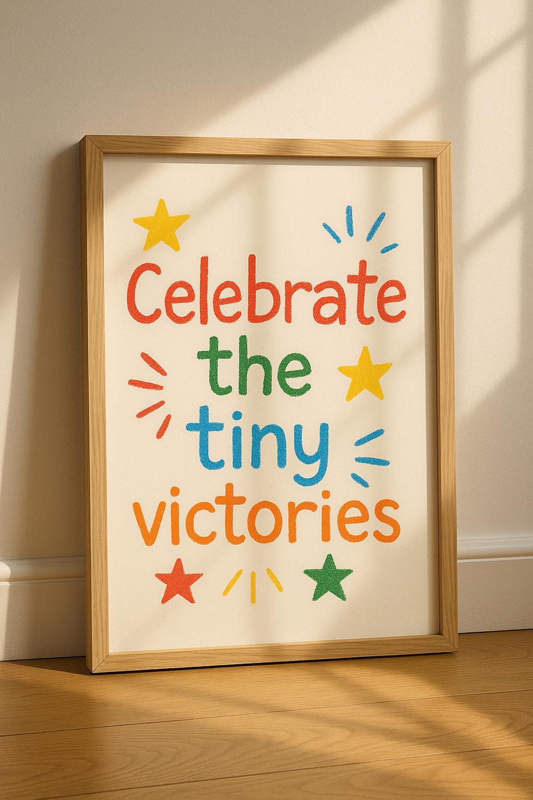 Celebrate Tiny Victories Printable • Crayon Style Motivational Wall Art ...
