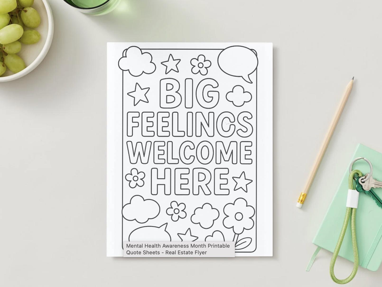 Mental Health Awareness Month Coloring Pages | Self-care Printable ...