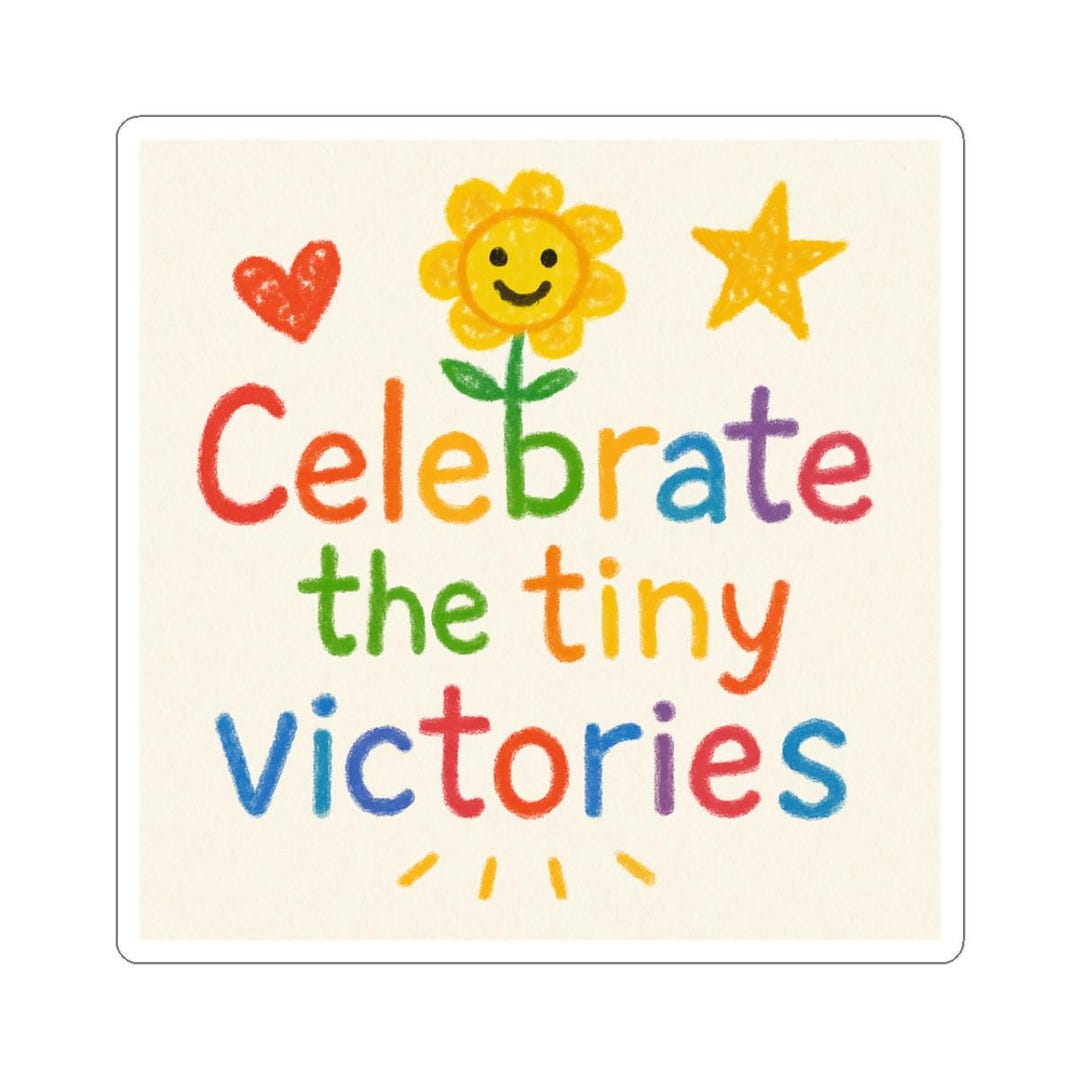 Positive Affirmation Stickers, Therapy Gift, Tiny Wins, Bright, Joyful ...