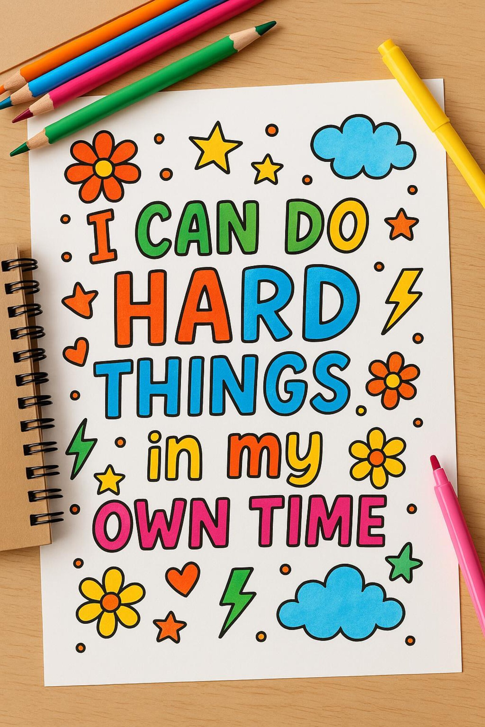 ADHD Coloring Pages for Adults | Printable Mental Health Affirmation ...