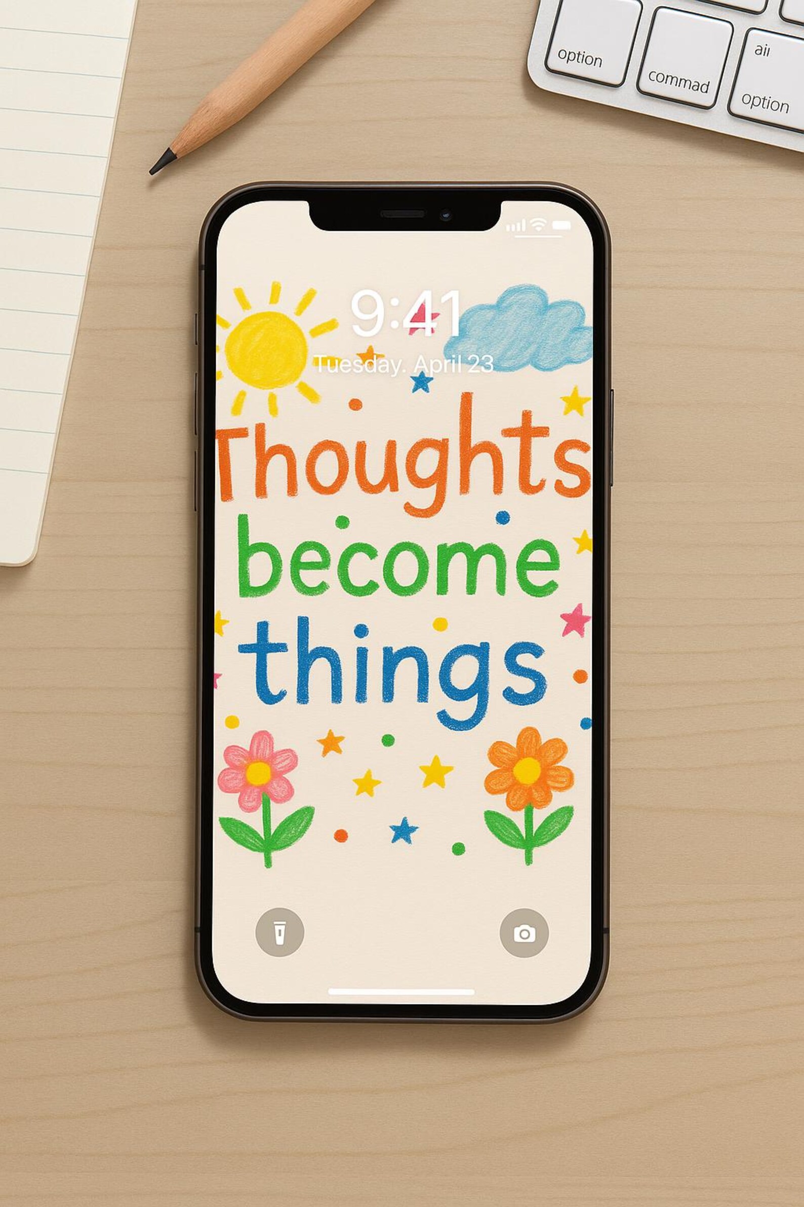 Thoughts Become Things Printable Poster | Crayon-style Mental Health ...