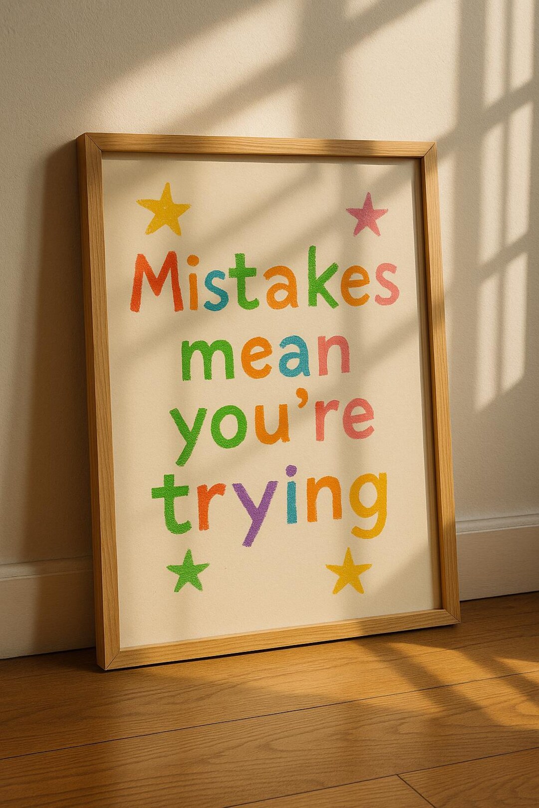 Mistakes Mean You’re Trying Printable · Colorful Therapy Wall Art ...