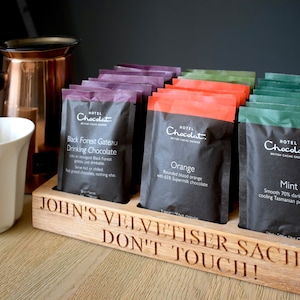 Solid Oak Velvetiser Sachet Holder, Unique Wooden Storage Board Bespoke ...