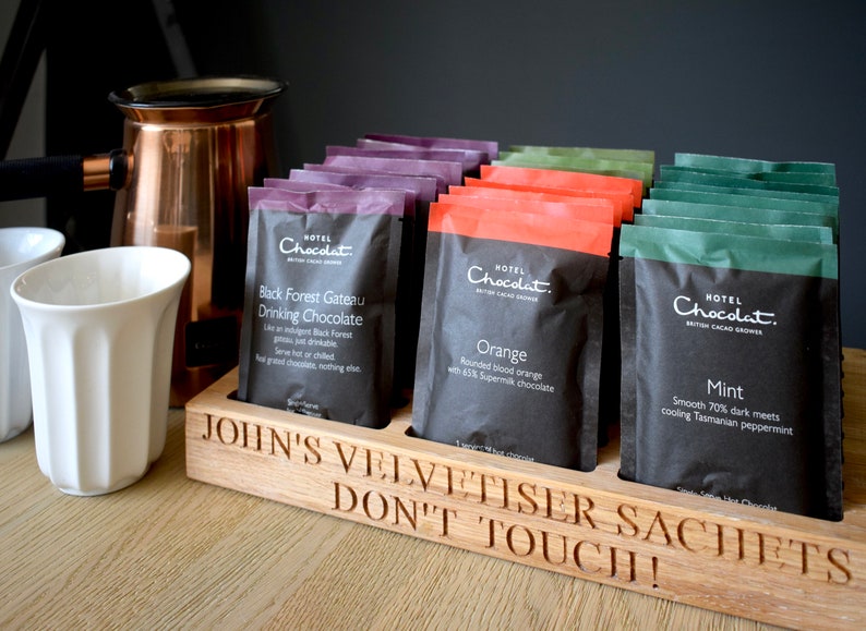 Solid Oak Velvetiser Sachet Holder, Unique Wooden Storage Board Bespoke ...