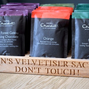 Solid Oak Velvetiser Sachet Holder, Unique Wooden Storage Board Bespoke ...