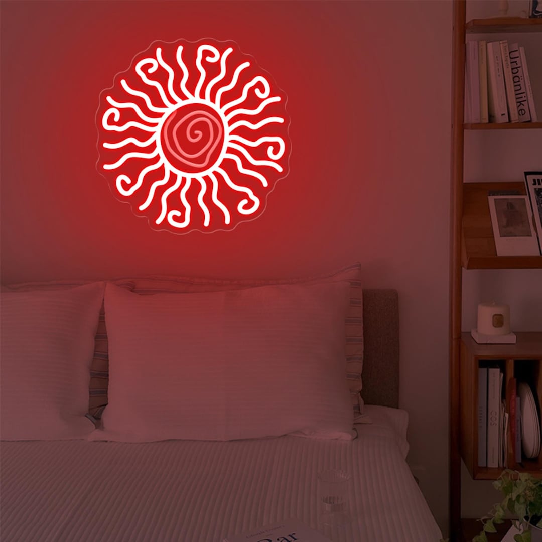 Wacky Sun Neon Sign,wacky Sun Wall Art,hippie Fun Wacky Sun,wacky Sun ...
