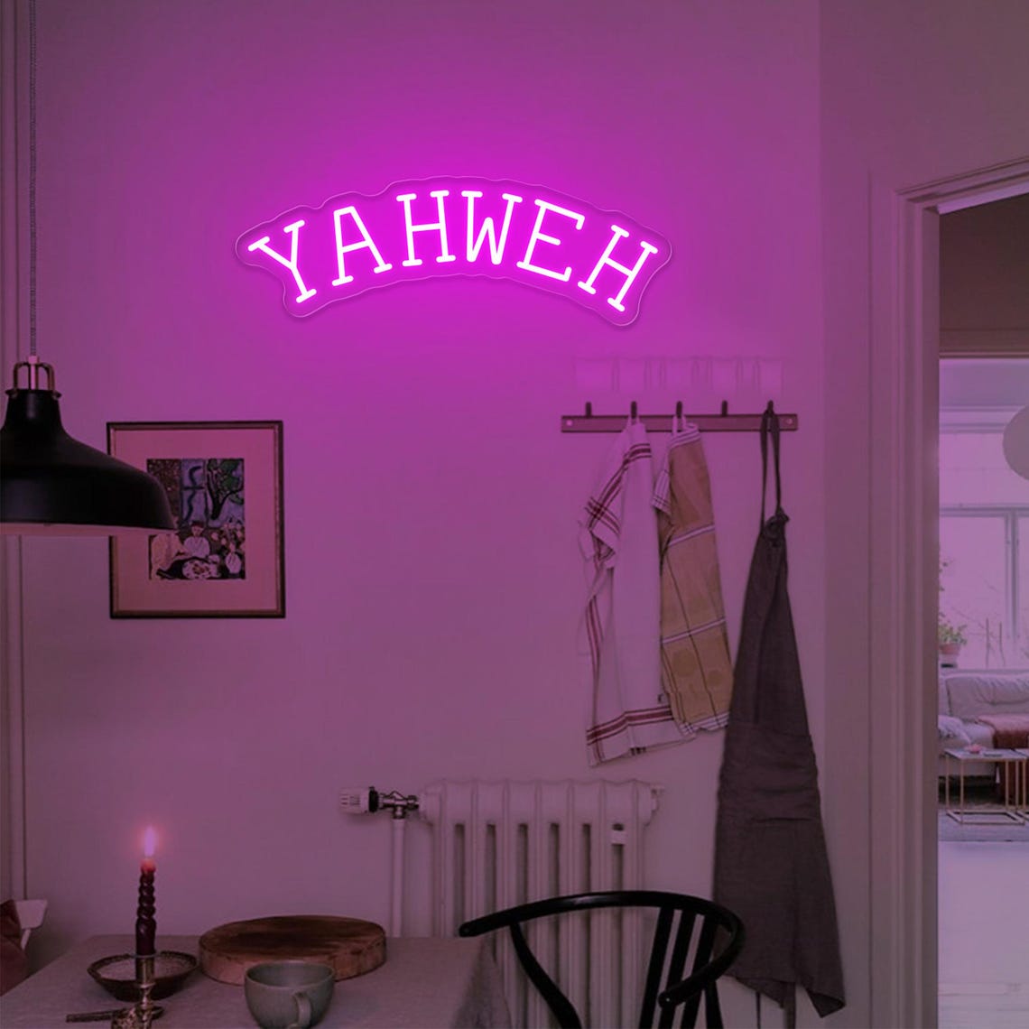 Yahweh Neon Sign,faith Neon Sign,jesus Wall Hanging,religious Wall Art ...