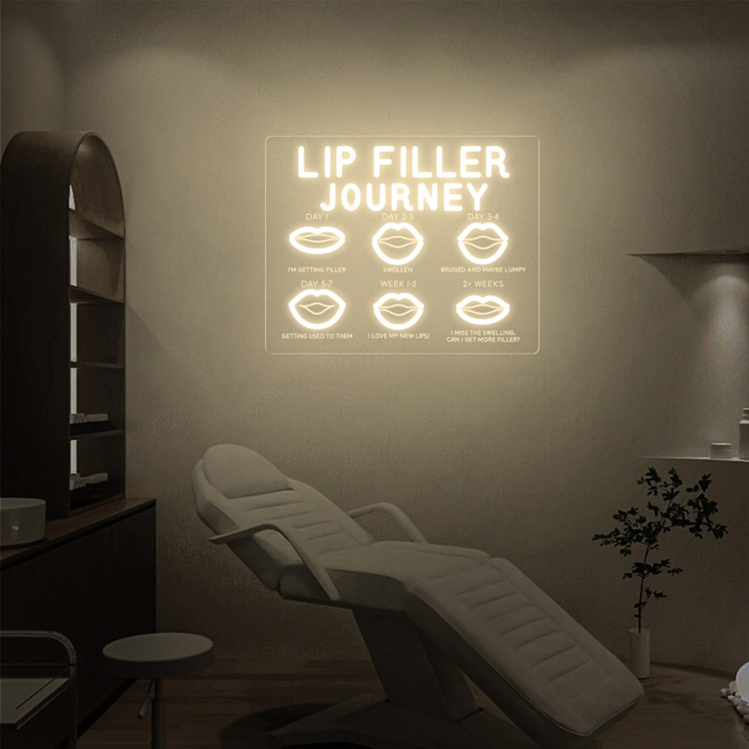 Lip Filler Journey Neon Sign,lip Stage of Healing Decor Sign,lip Filler ...