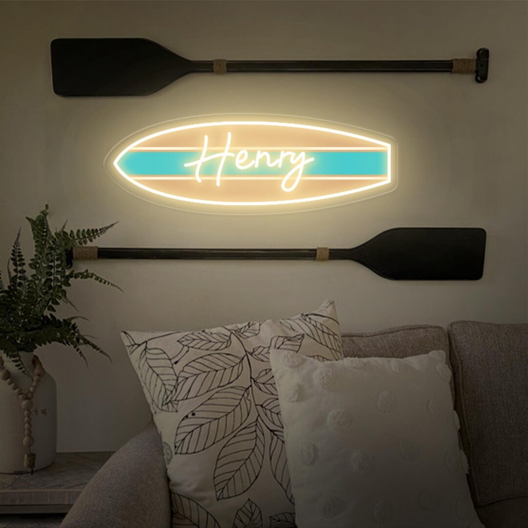 Custom Name Surfboard Neon Sign, Personalized Surf Sign,surf Club Decor ...