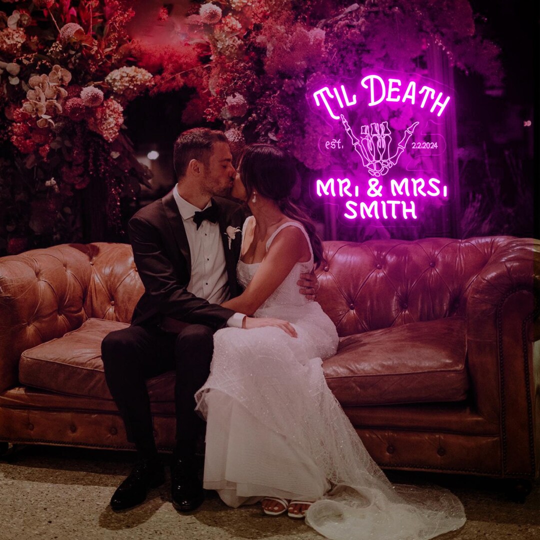 Custom Til Death Wedding Neon Sign,til Death Married Couple Sign,gothic ...