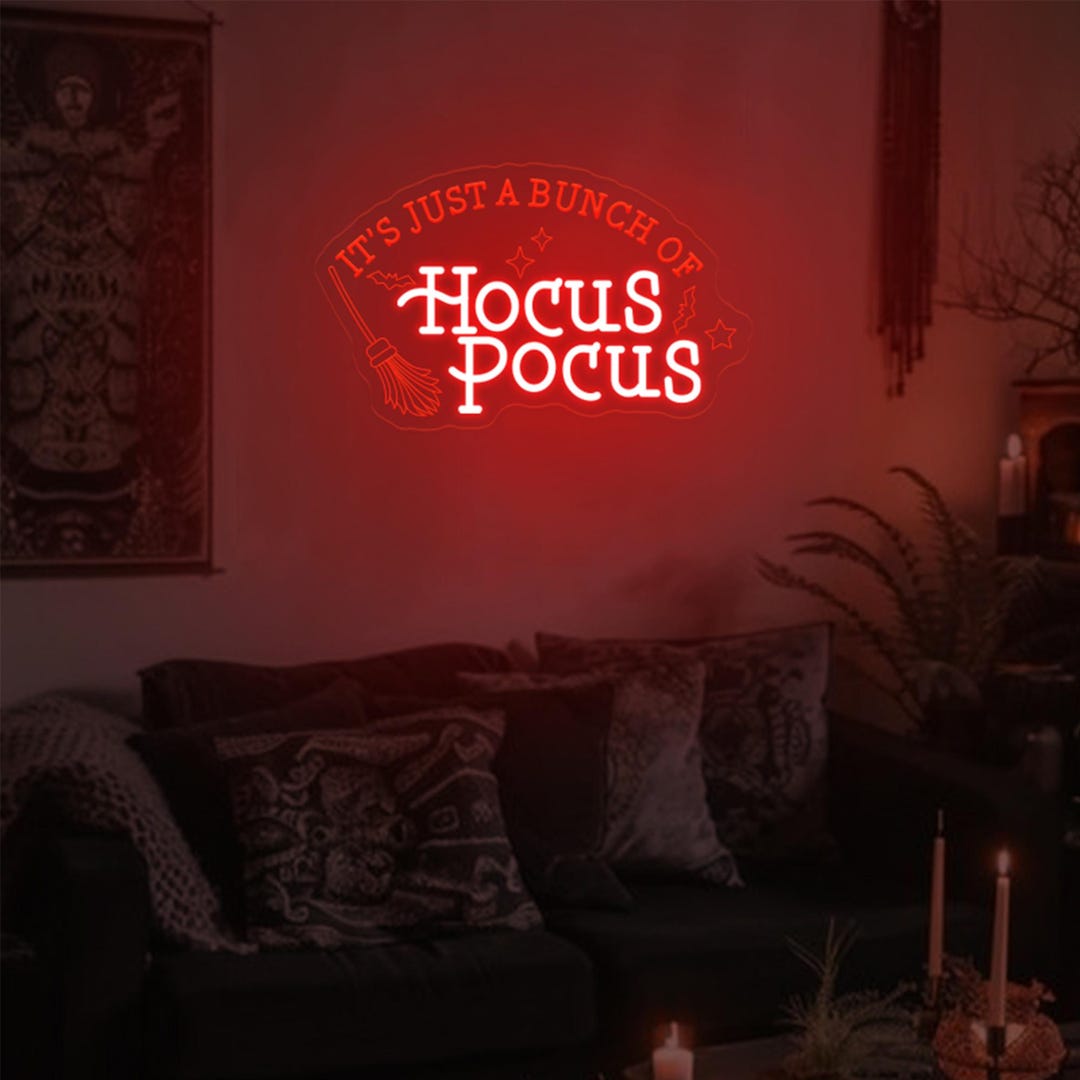 Hocus Pocus Neon Sign, Halloween Neon Decor,halloween Witch Wall Decor ...