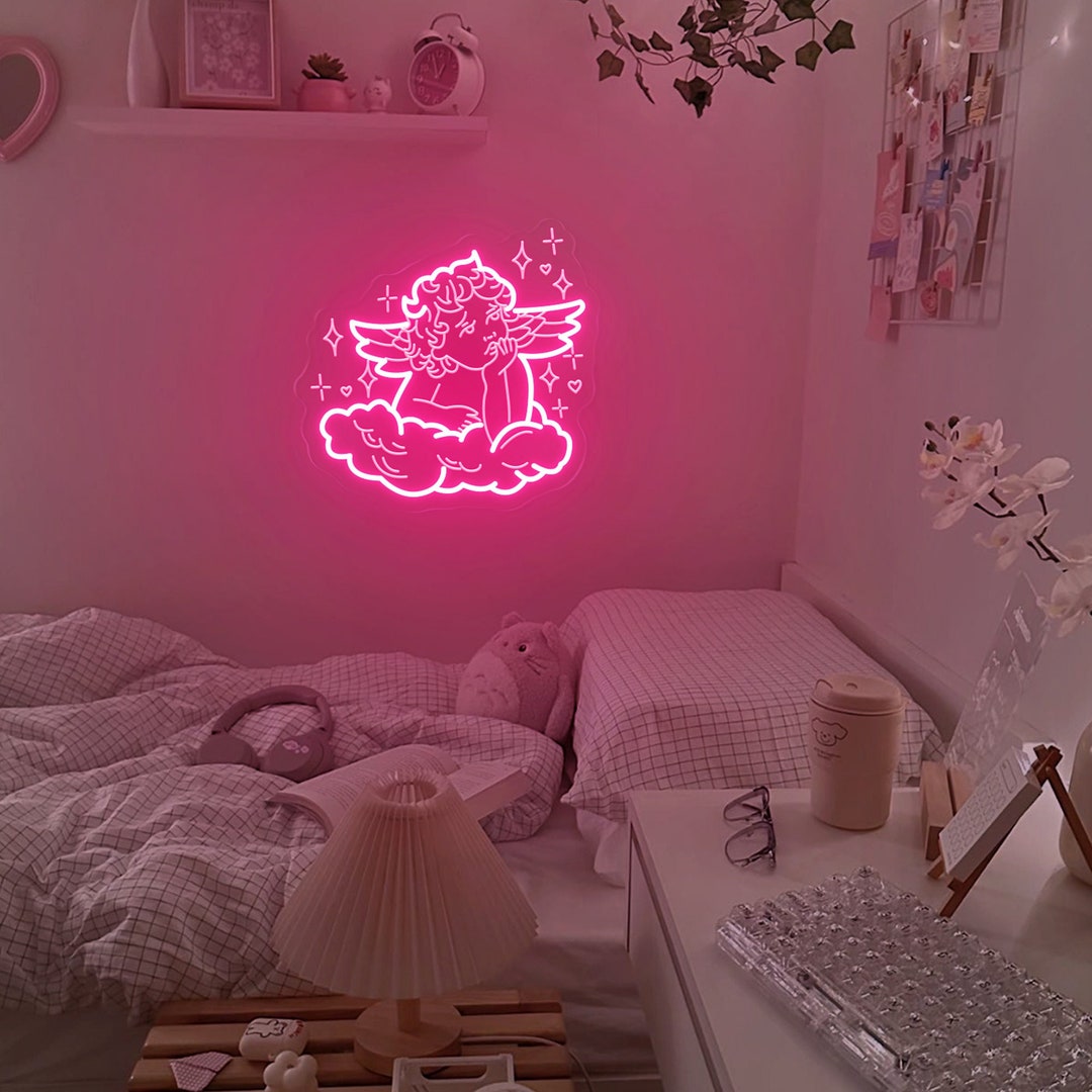 Cherub Neon Sign, Cherub Wall Decor Sign, Angel Neon Sign, Little Angel ...