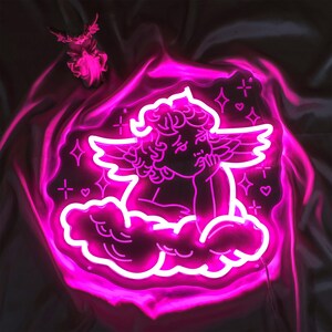 Cherub Neon Sign, Cherub Wall Decor Sign, Angel Neon Sign, Little Angel ...