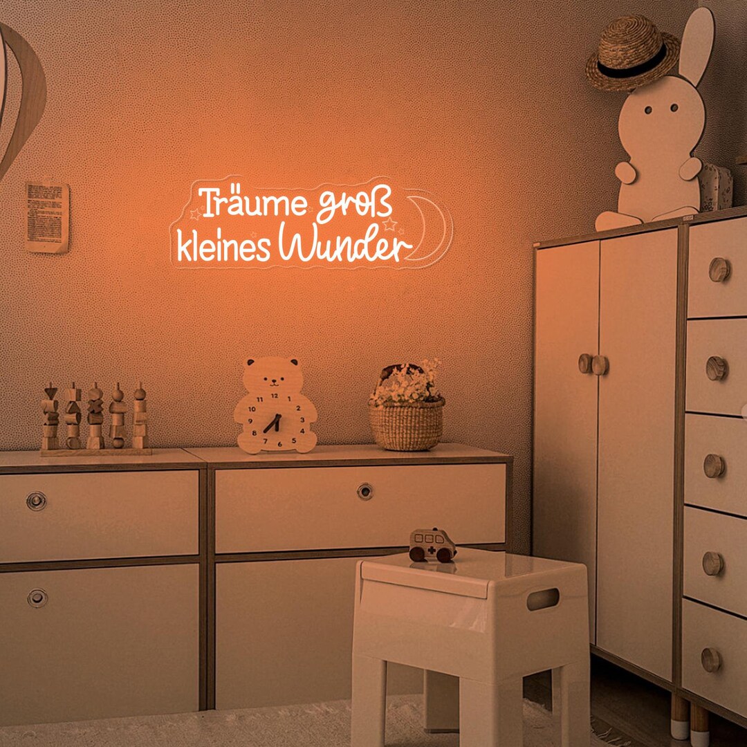 Träume Groß Kleines Wunder Neon Sign,nursery Wall Art,playroom Kids ...