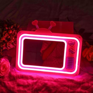 I'm on the Telly Mirror Neon Sign, Mirror Decor Sign, Girls Room Decor ...
