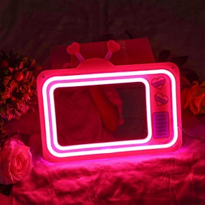 I'm on the Telly Mirror Neon Sign, Mirror Decor Sign, Girls Room Decor ...