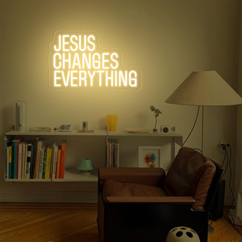 Jesus Changes Everything Neon Sign,jesus Wall Hanging,religious Wall ...