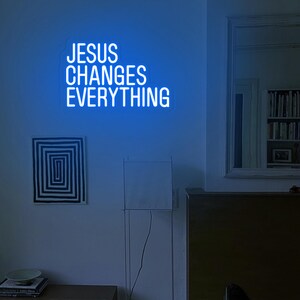 Jesus Changes Everything Neon Sign,jesus Wall Hanging,religious Wall ...
