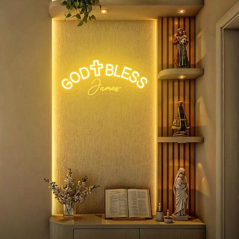 Custom God Bless Sign Neon Sign,jesus Holy Communion Sign,custom God ...