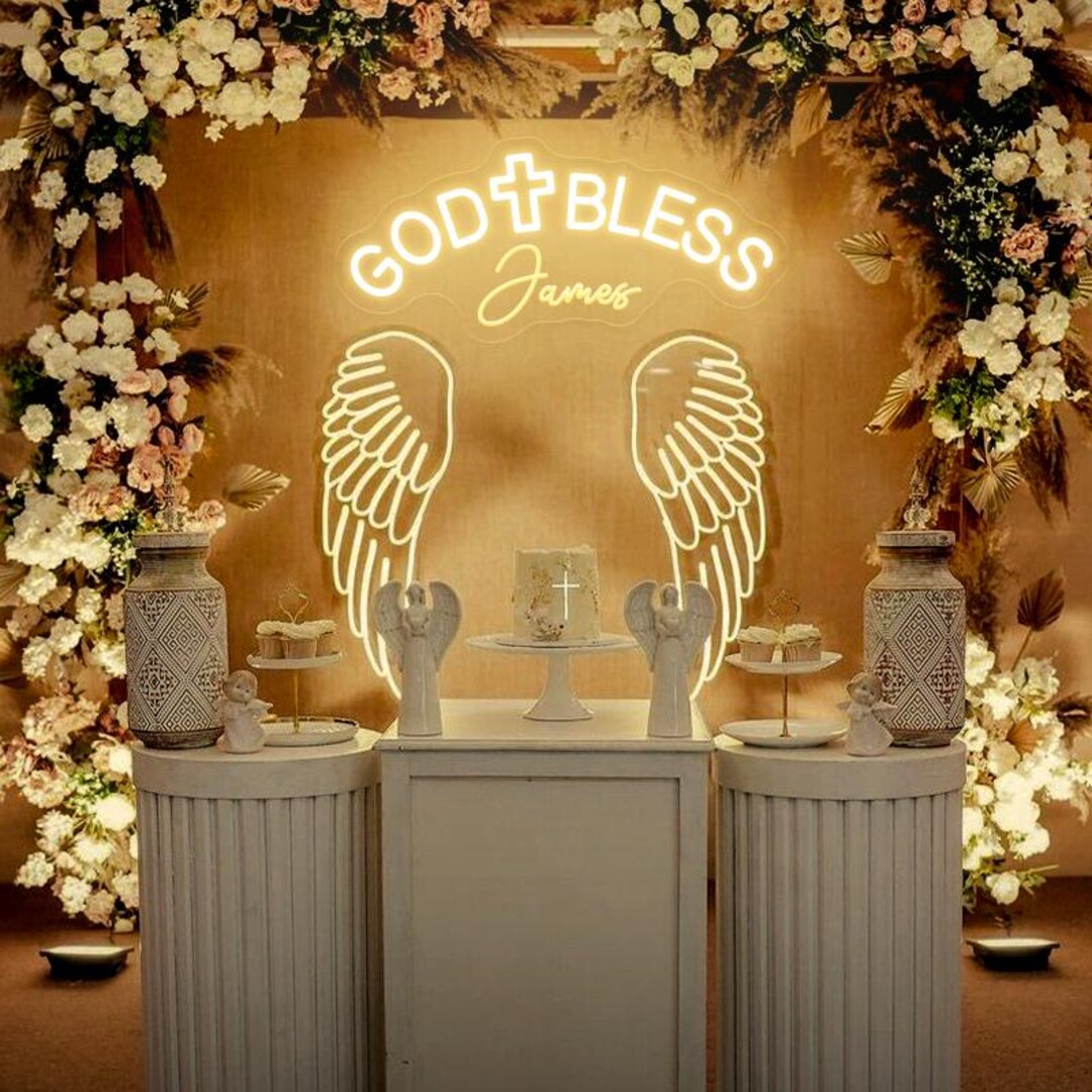 Custom God Bless Sign Neon Sign,jesus Holy Communion Sign,custom God ...