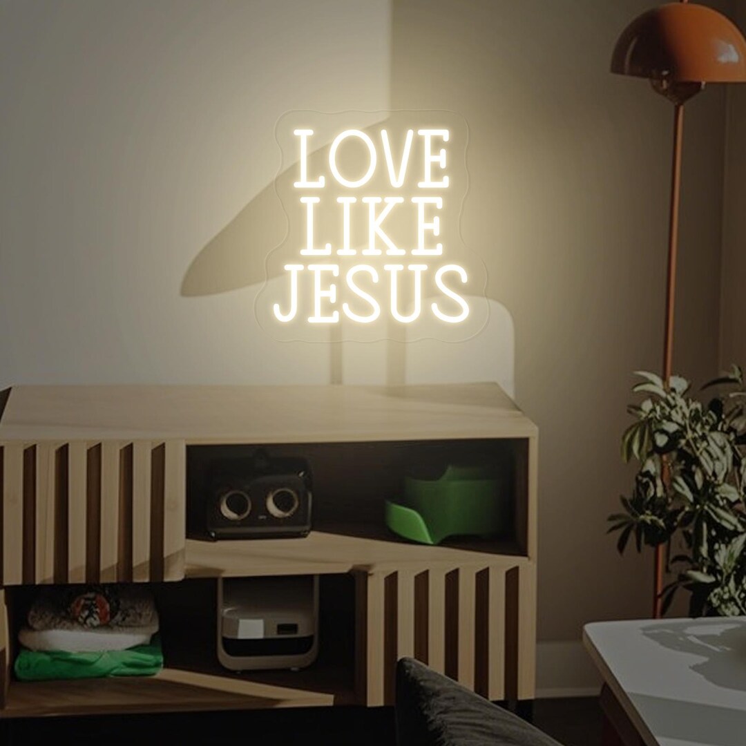 Love Like Jesus Neon Sign,jesus Wall Hanging,religious Wall Art,gift ...